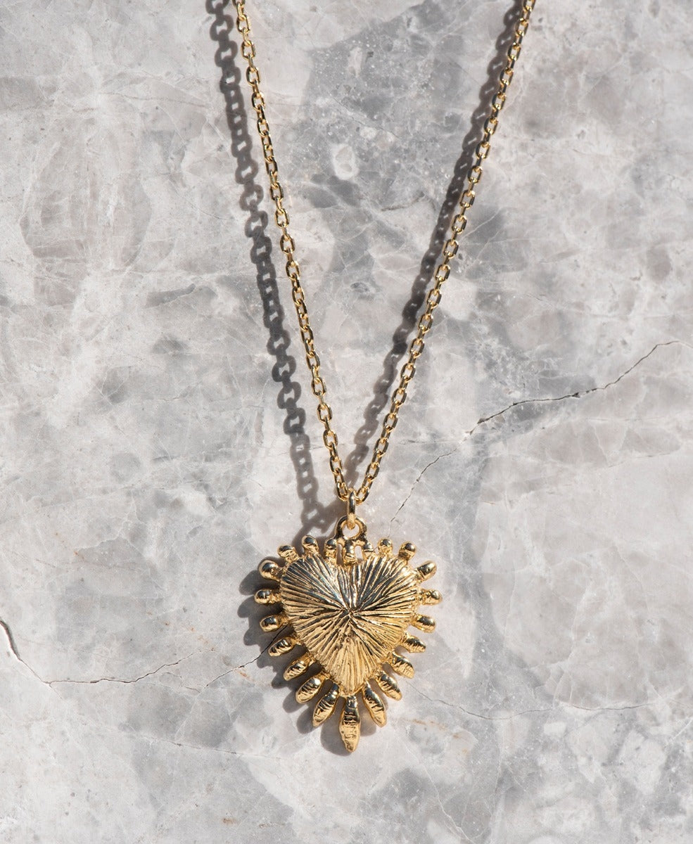 Heart Rays Necklace - 22k Gold Vermeil | Zoë & Morgan UK